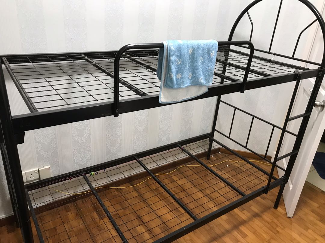 Double decker Metal Bed Frame, Furniture & Home Living, Furniture, Bed ...