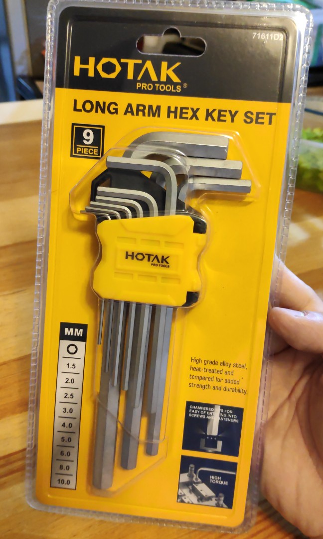 Hotak Pro Tools 9-piece Long Arm Hex Key Set, Sports Equipment ...