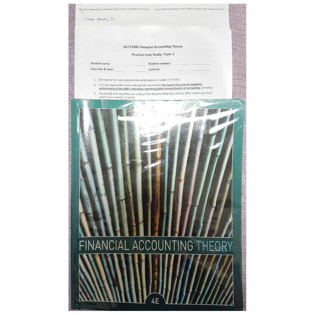 Rmit Financial Accounting Theory [acct 1080] Hobbies And Toys Books And Magazines Assessment