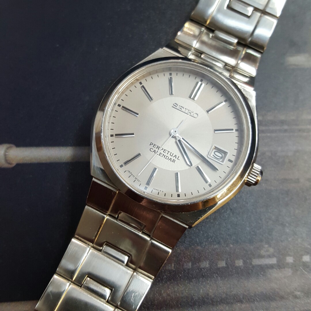 Seiko Perpetual Calendar Grey Steel Watch, Men's Fashion, Watches ...