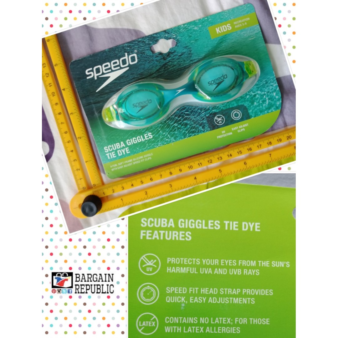 Speedo Kids Scuba Giggles Tie Dye Goggle, Sports Equipment, Sports ...