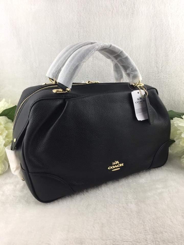 Coach Lane Satchel Black/Gold, Luxury, Bags & Wallets on Carousell