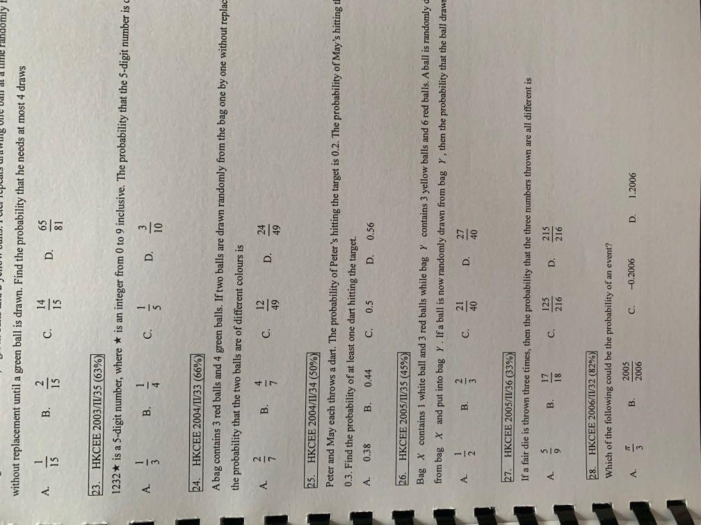 Dse maths mc past paper by topic, 興趣及遊戲, 書本 & 文具, 教科書 - Carousell