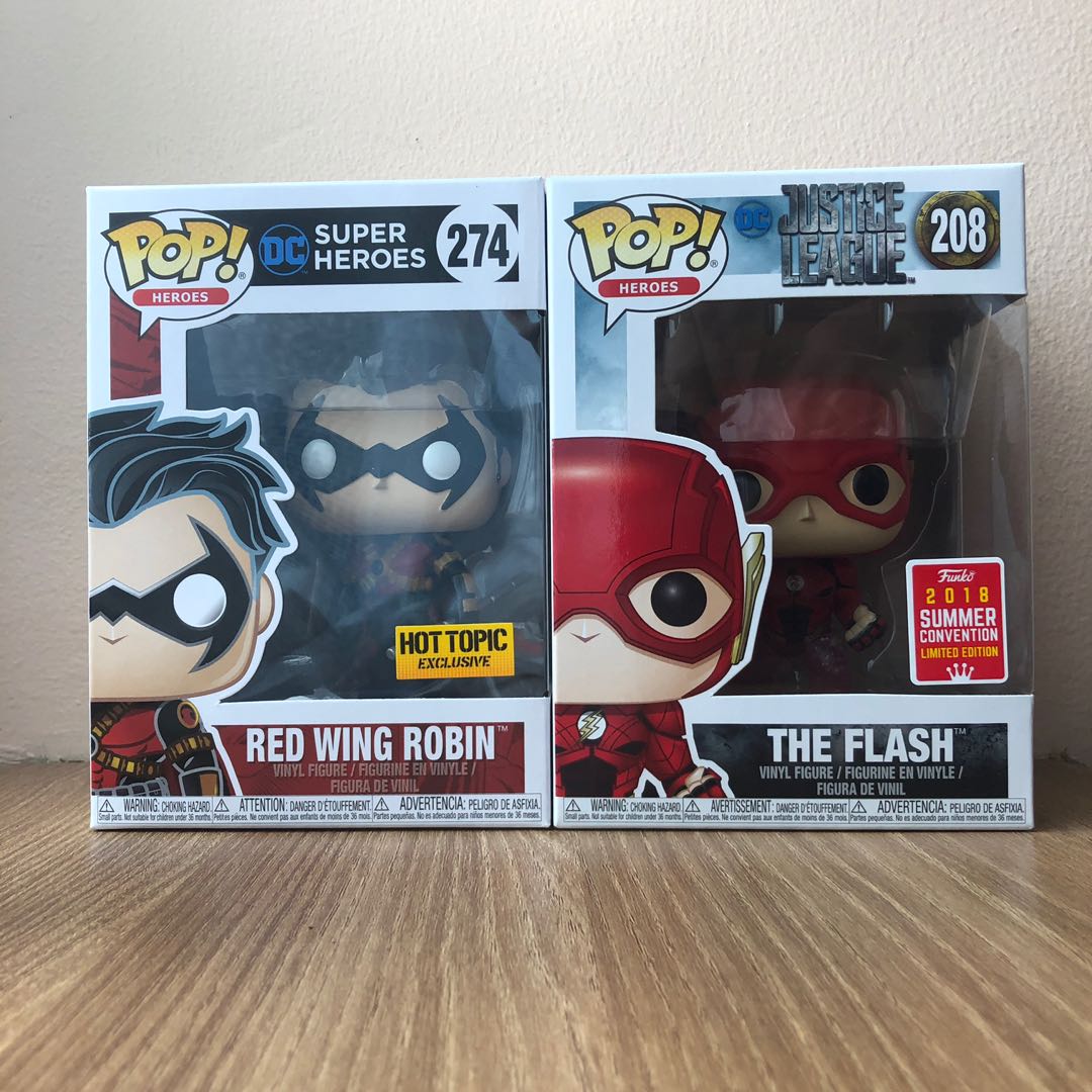 Funko Pop: DC Superheroes (Red Wing Robin & The Flash), Hobbies & Toys ...