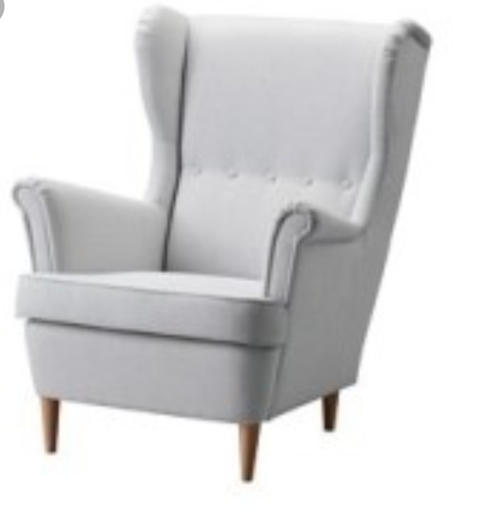 Ikea Strandmon Arm Chair - Light Grey, Furniture & Home Living ...