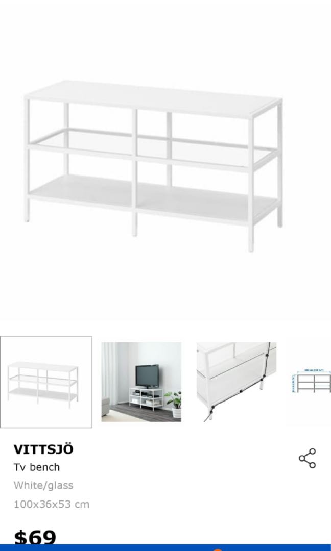 Ikea Vittsjo tv console, Furniture & Home Living, Furniture, TV Consoles on Carousell