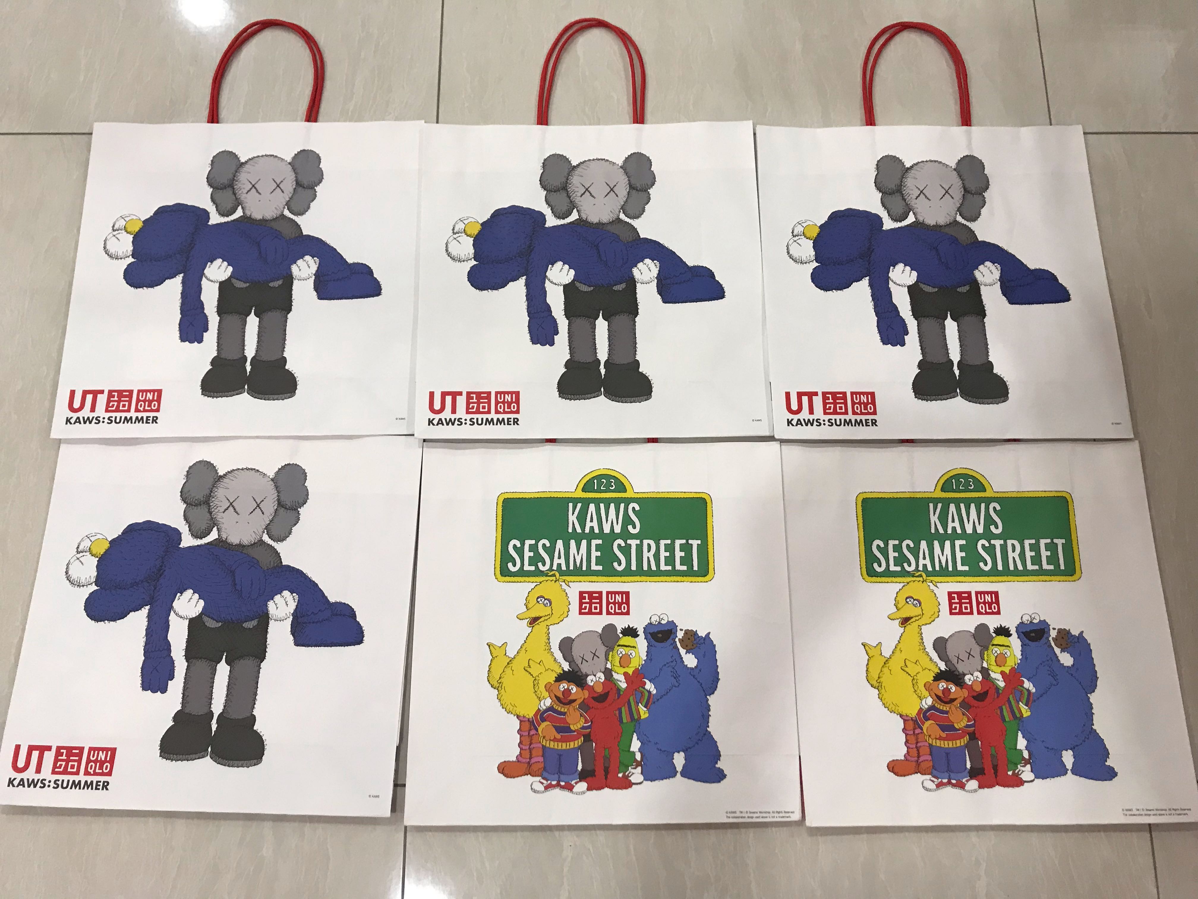 KAWS X Uniqlo Paper Bag, Hobbies & Toys, Stationery & Craft, Art ...