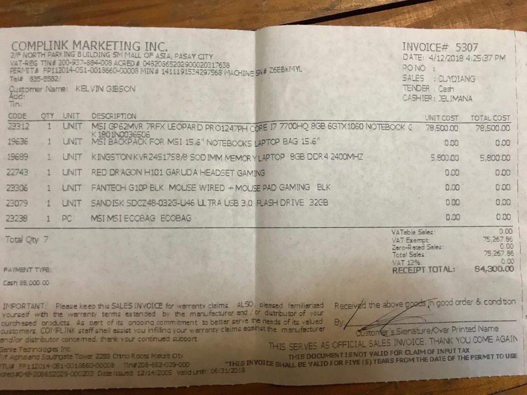 MSI Leopard Pro Gaming Laptop with receipt, Computers & Tech, Laptops ...