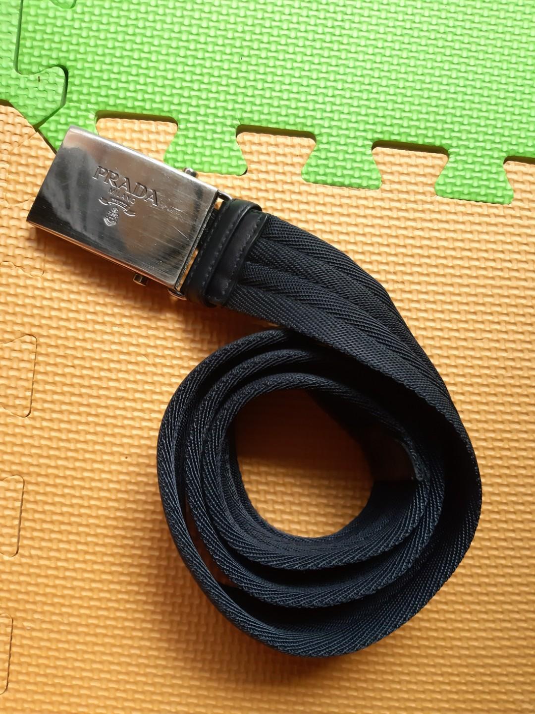 Prada Dark Blue Garrison Belt, Men's Fashion, Watches & Accessories ...
