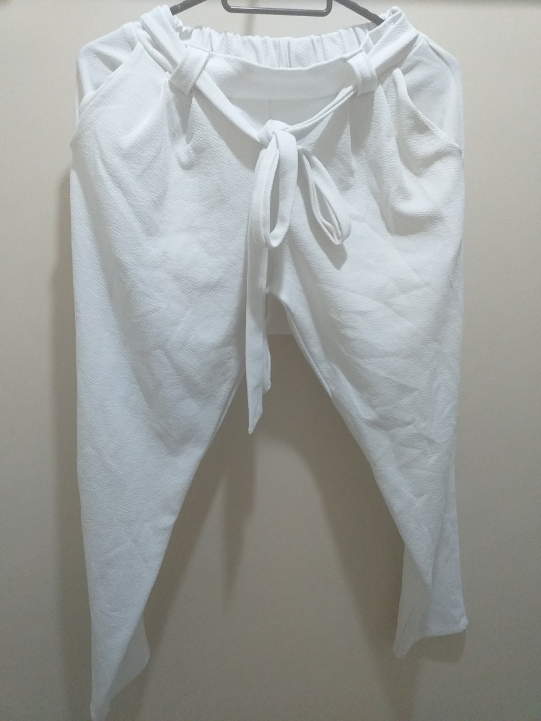 White draw string pants, Women's Fashion, Bottoms, Other Bottoms on ...