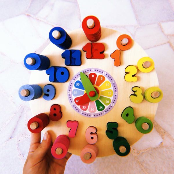 Wooden clock teaching, Hobbies & Toys, Books & Magazines, Children's ...