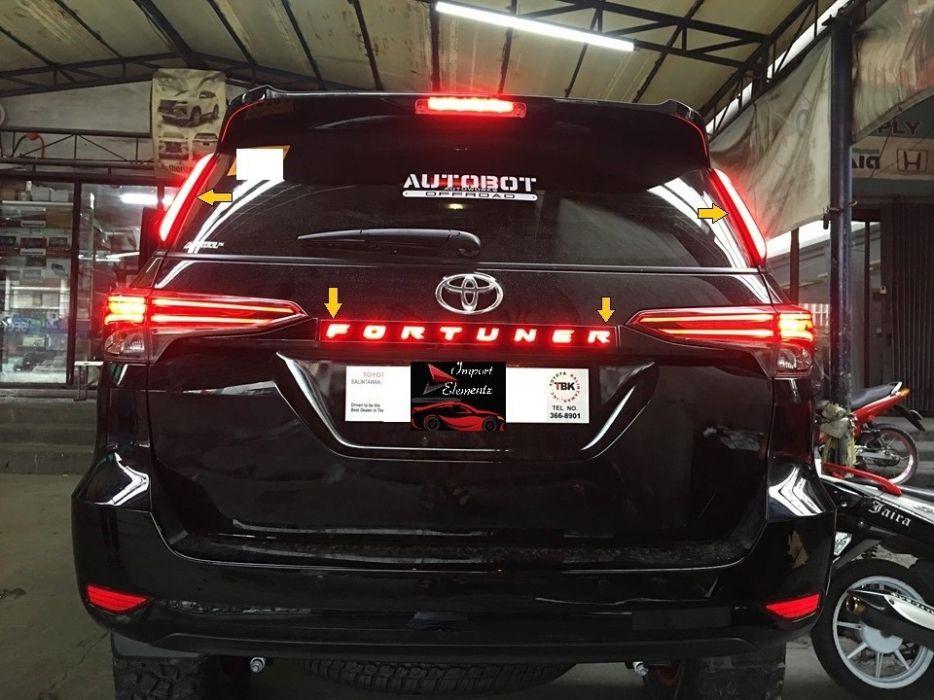 2016 to 2023 Toyota Fortuner Tail gate garnish trunk lid Led tailgate ...
