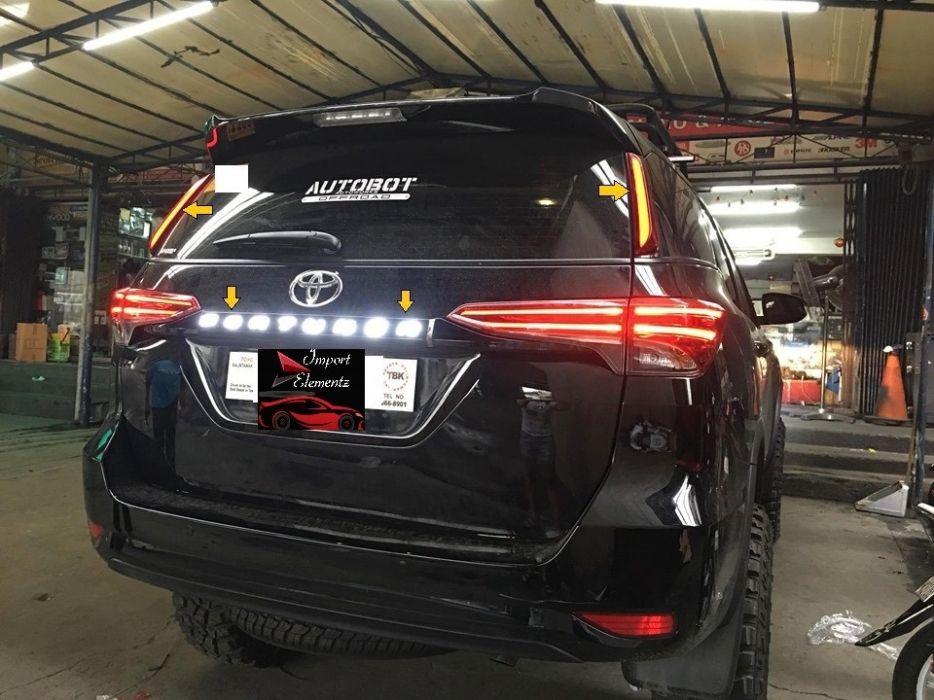 2016 to 2023 Toyota Fortuner Tail gate garnish trunk lid Led tailgate ...