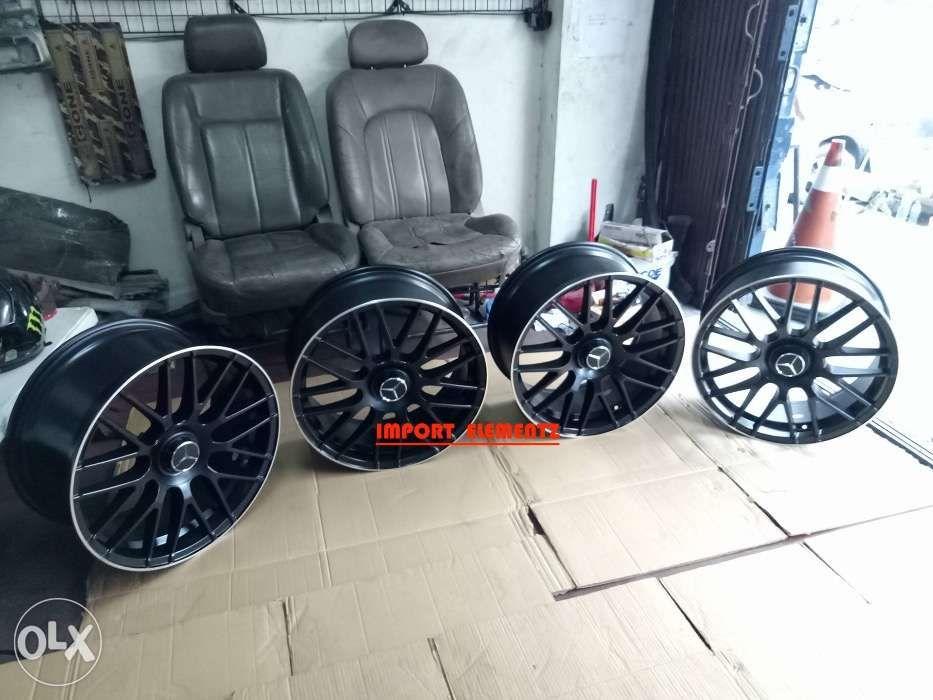 AMG MAGS 20 Inch 5 Holes Black pcd 112 Mercedes benz Staggered 5x112 ...
