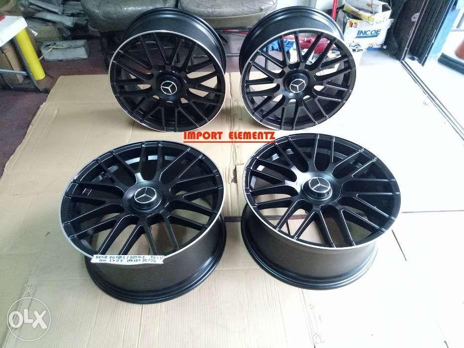 AMG MAGS 20 Inch 5 Holes Black pcd 112 Mercedes benz Staggered 5x112 ...