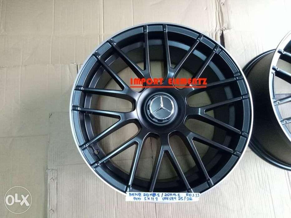 AMG MAGS 20 Inch 5 Holes Black pcd 112 Mercedes benz Staggered 5x112 ...