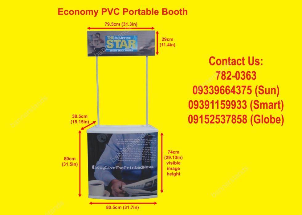 Portable Booth Sampling Table Collapsible Plastic PVC Promotion Booth ...