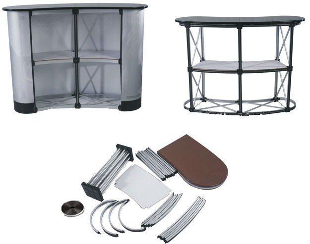 Premium Pop Up Desk Table Portable Counter Exhibit Sampling Booth Bean ...