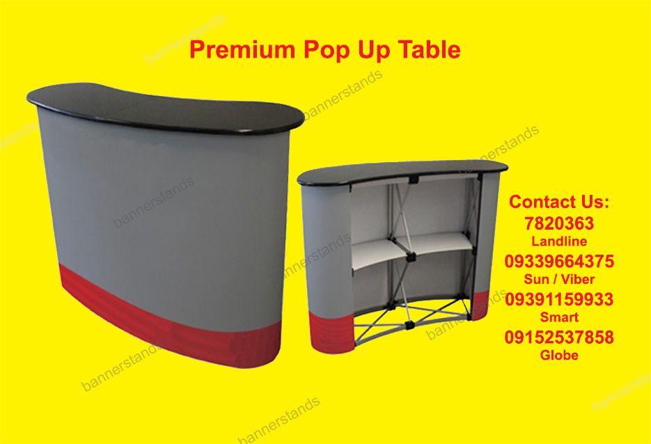 Premium Pop Up Desk Table Portable Counter Exhibit Sampling Booth Bean ...