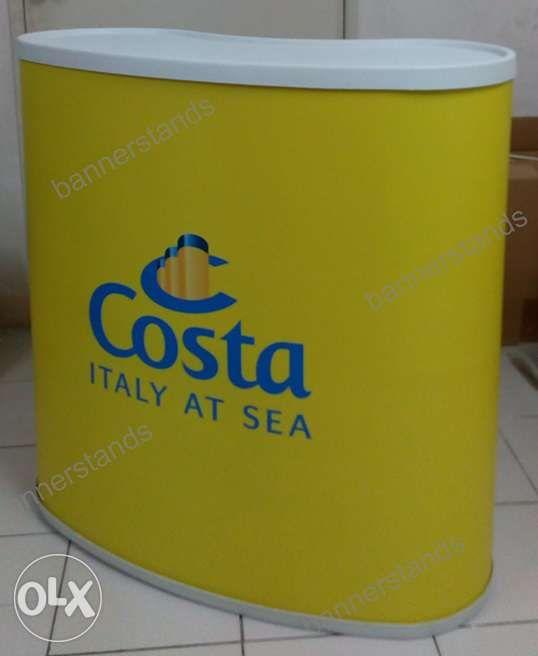 Bean Shape Portable Booth PVC with Header Collapsible Promotion Table ...