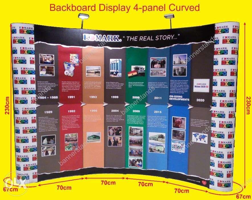 Display Wall Curved Exhibit Backdrop Pop Up Portable Backboard PVC ...