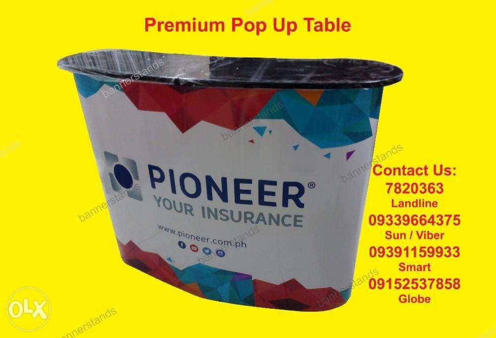 Premium Pop Up Desk Table Portable Counter Exhibit Sampling Booth ...
