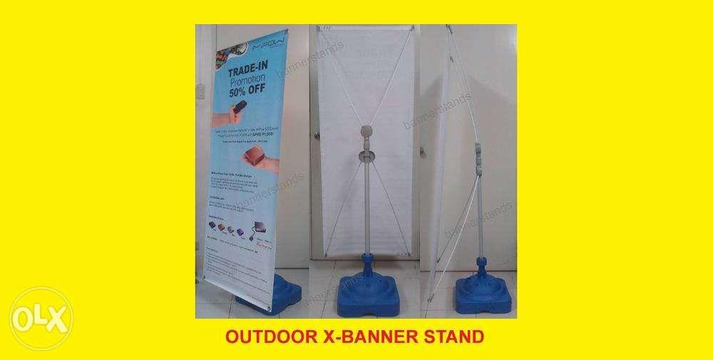 X Banner Stand Indoor Outdoor Tarpaulin Tarp Standee XBanner Tripod ...