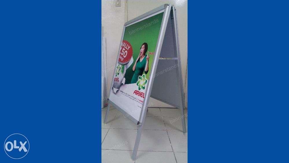 A Frame Sidewalk Stand Outdoor Poster Sign Tarpaulin Tarp Display ...