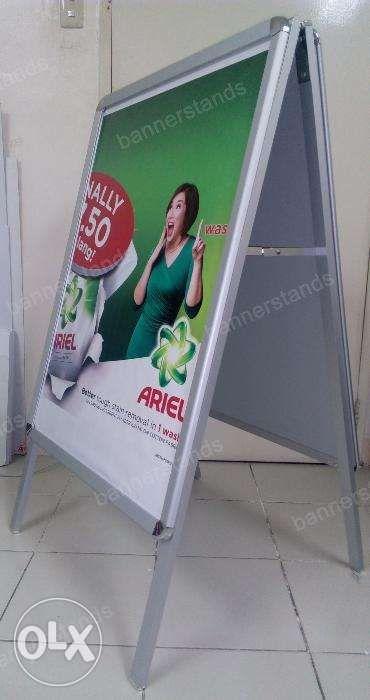 A Frame Sidewalk Stand Outdoor Poster Sign Tarpaulin Tarp Display ...