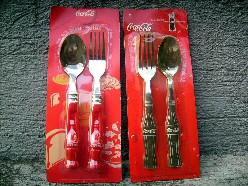 Coca Cola Coke spoon and fork set, Furniture & Home Living, Home ...