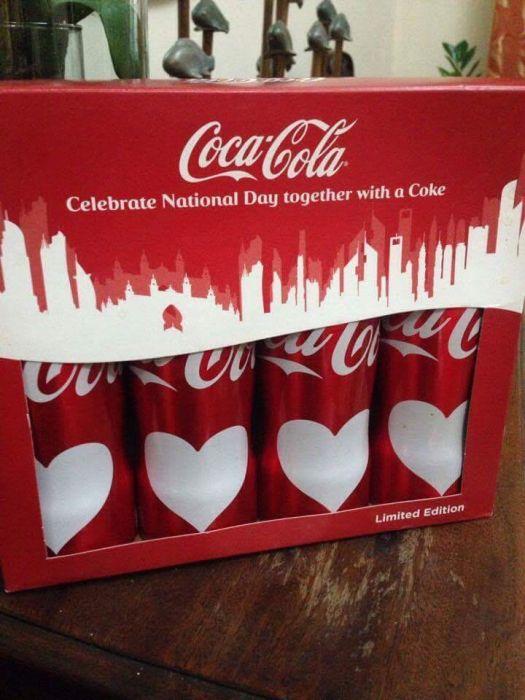 Coca Cola Coke Heart Aluminum Bottle UAE National Day, Hobbies & Toys ...