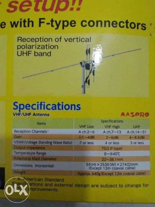 Maspro Hyrbrid Digital Analog TV Antenna, Audio, Other Audio Equipment ...
