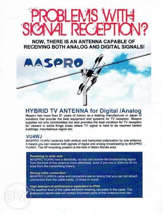 Maspro Hyrbrid Digital Analog TV Antenna, Audio, Other Audio Equipment ...