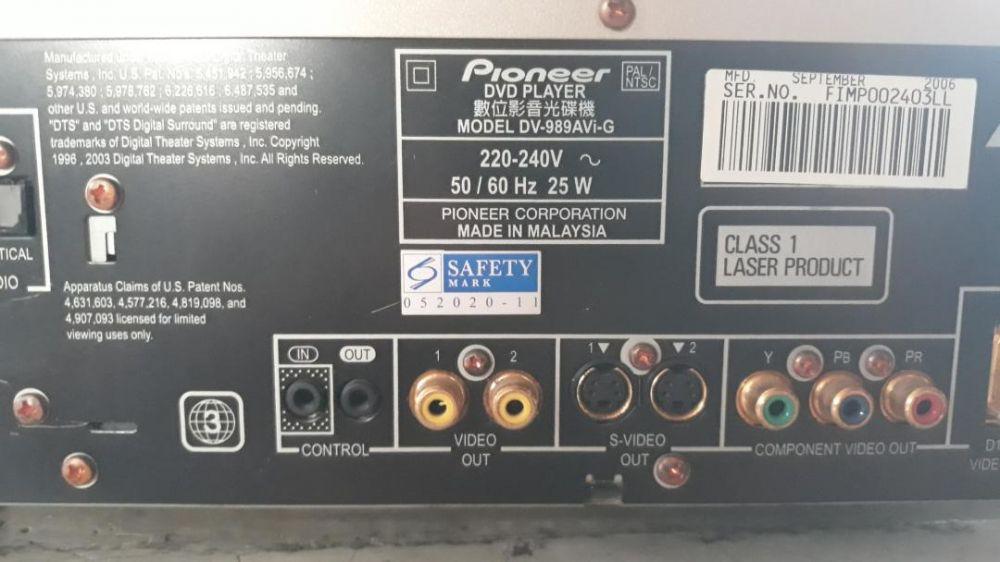 Pioneer dv-989avi-g high end dvd player, Audio, Portable Music Players ...