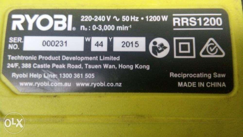 Ryobi reciprocating saw RRS1200 1200watts 220V with blade actual unit ...