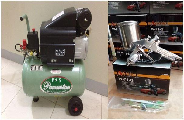 Panel Painting Powerstar 2 HP Air Compressor plus Spray Gun, Furniture ...