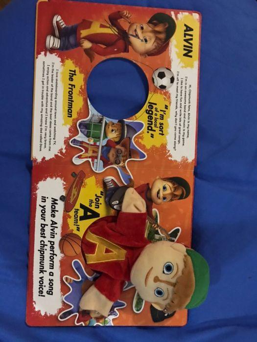 Alvin and the Chipmunks Hard book with hand puppet for kids, Hobbies ...