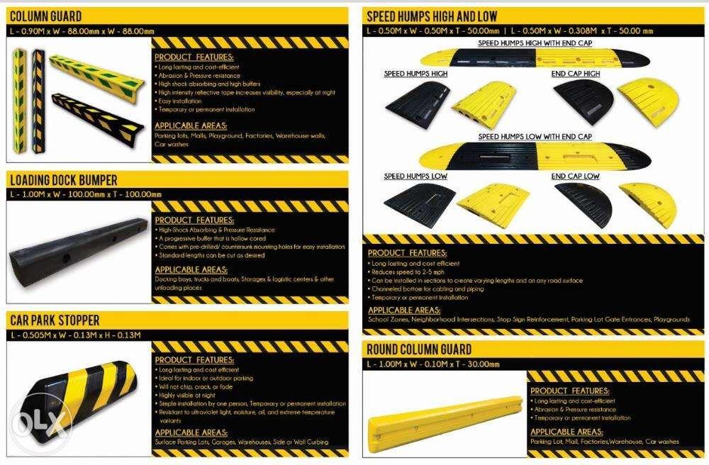 parking safety equipment wheel stopper column guard loading dock humps ...