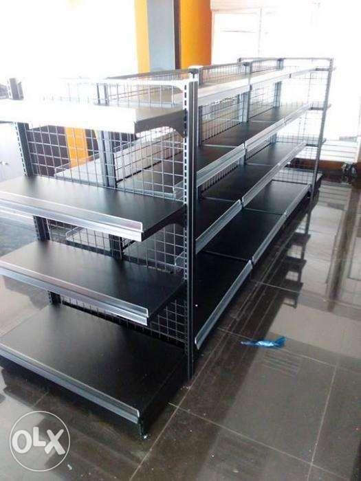 Black racks display gondola, Furniture & Home Living, Office Furniture ...