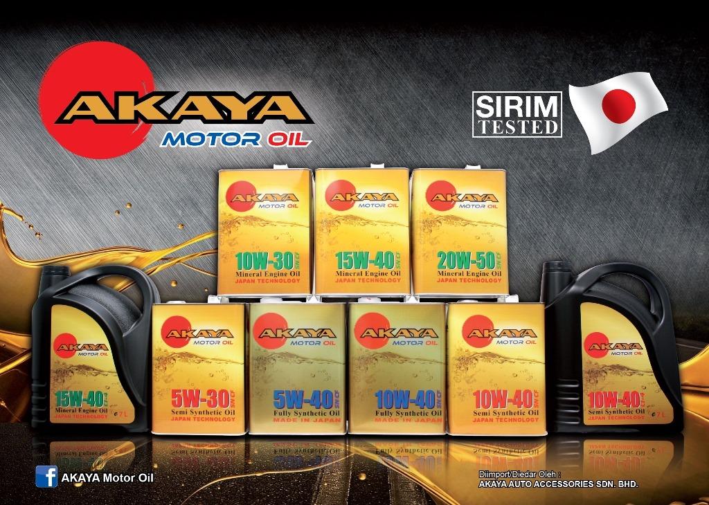 (JAPAN) AKAYA Motor Oil (Mineral) SN/CF 15W40, Auto Accessories on Carousell