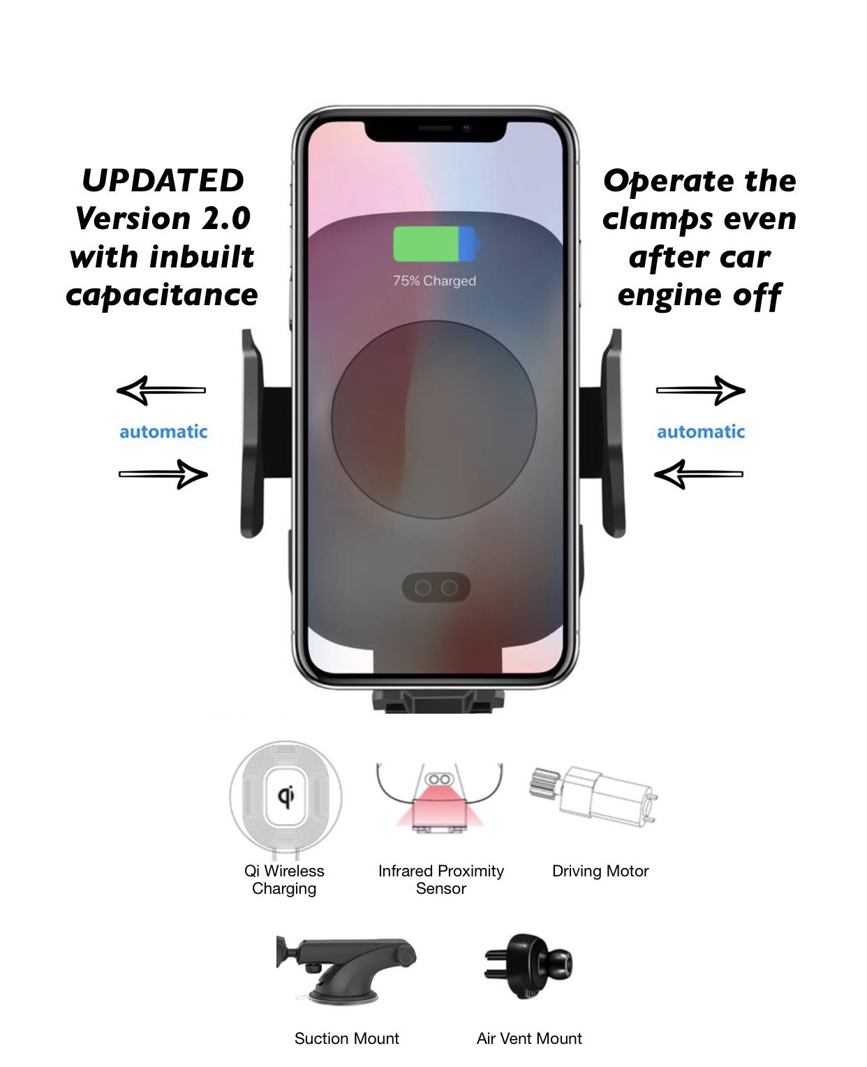 Car Wireless Charger - Automatic Wireless Charger - Mobile Phone ...