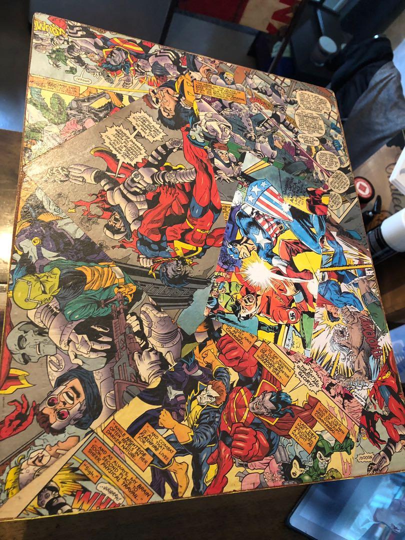 Decoupage marvel / DC / comic teak wood table , Furniture & Home Living ...