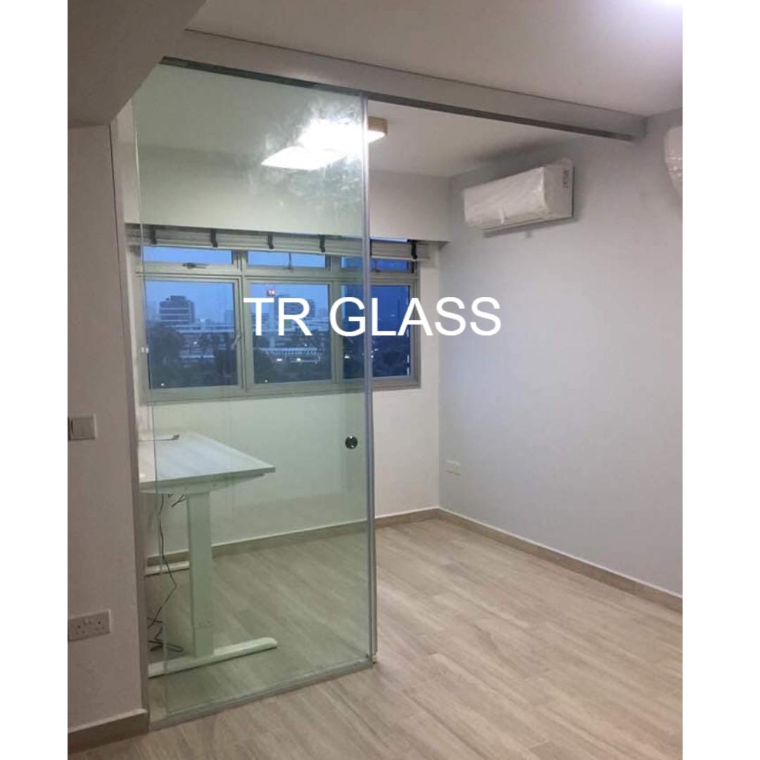 Frameless Sliding Tempered Glass Door, Home Services, Others on Carousell