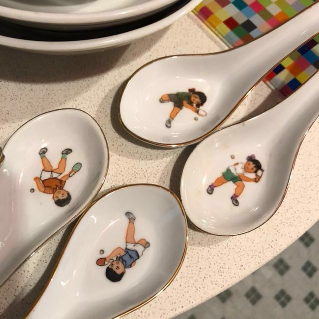 Ping pong bowl soup spoon children kids China vintage antique, Vintage ...