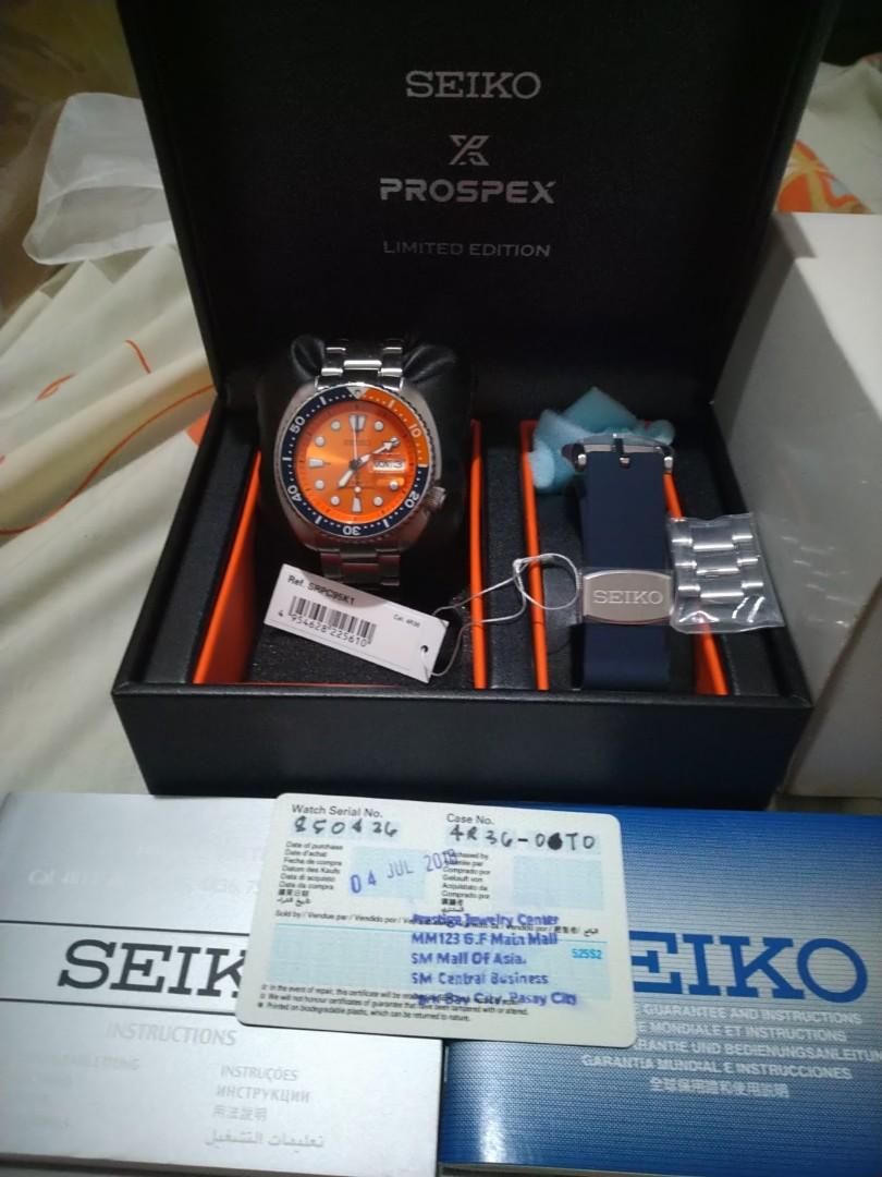 Seiko Orange Turtle "Nemo" Limited Edition, Men's Fashion, Watches ...