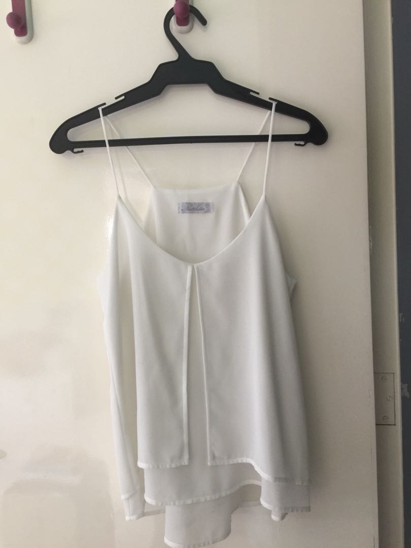 White sheer top, Women's Fashion, Tops, Sleeveless on Carousell