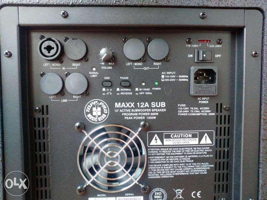 Topp Pro Maxx12a 12 Powered Subwoofer, Audio, Soundbars, Speakers ...