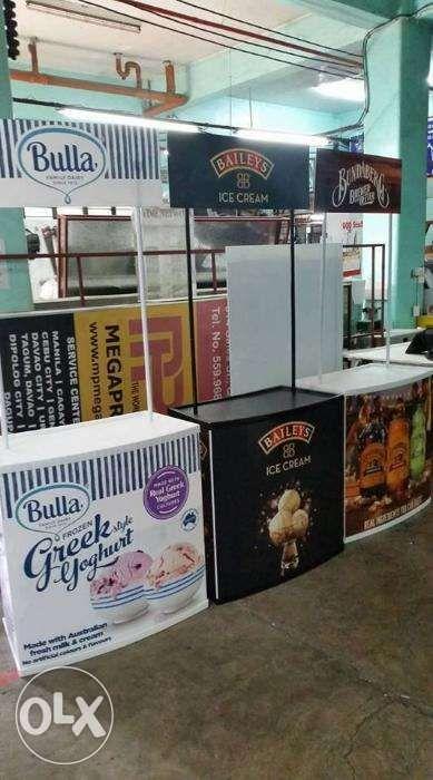 Portable Collapsible PVC Booth with Sticker Print, Furniture & Home ...