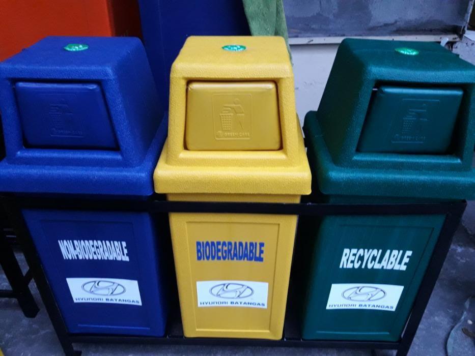 Waste Segregation Trash bin 3 slots 20 Liters Hooded Bin Design ...