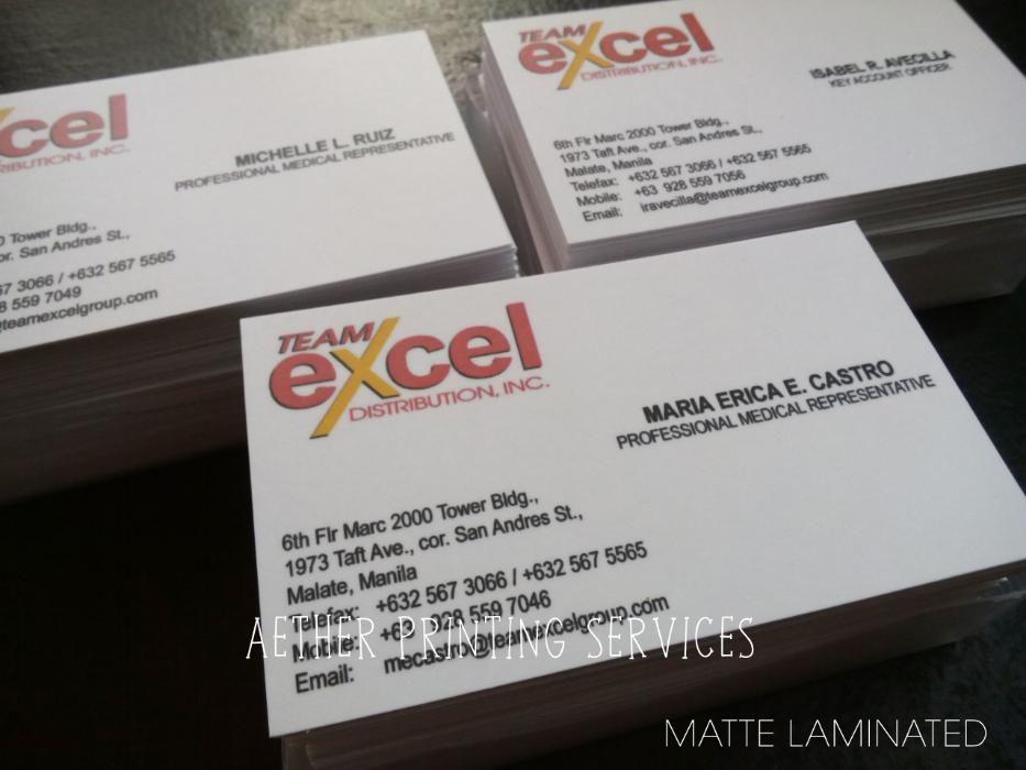 Matte and Glossy Laminated Calling cards or Business Cards, Hobbies ...